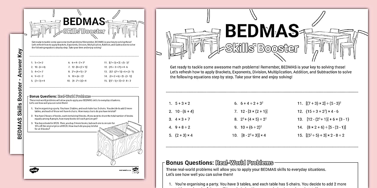 BEDMAS Skills Booster: Practice Activity Sheet