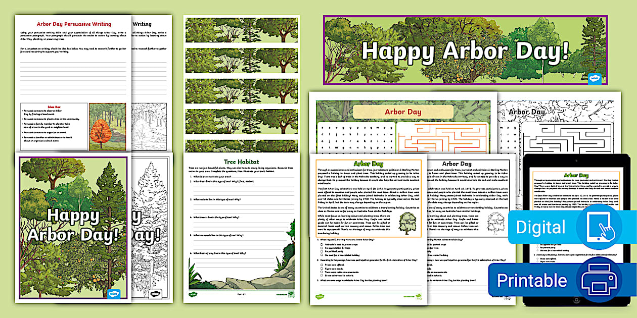 Arbor Day Teaching Pack for 3rd-5th Grade - Twinkl