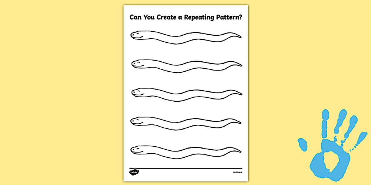 Editable Create a Repeating Pattern Snake Fingerprint Worksheet