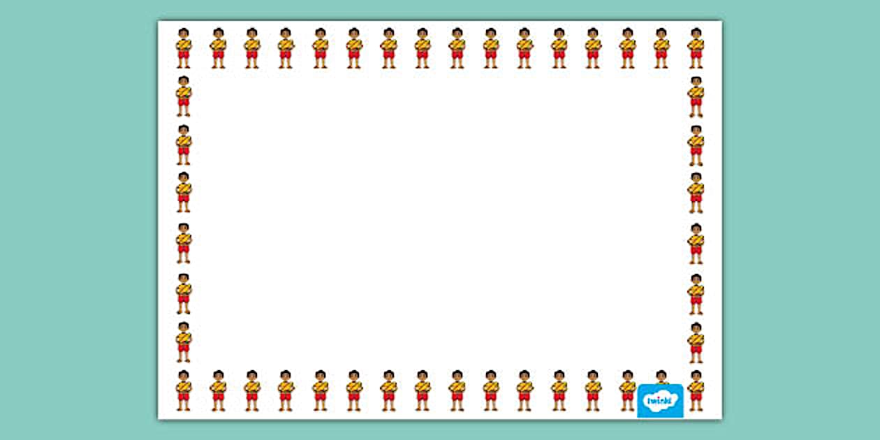 Male Lifeguard Landscape Page Borders- Landscape Page Borders