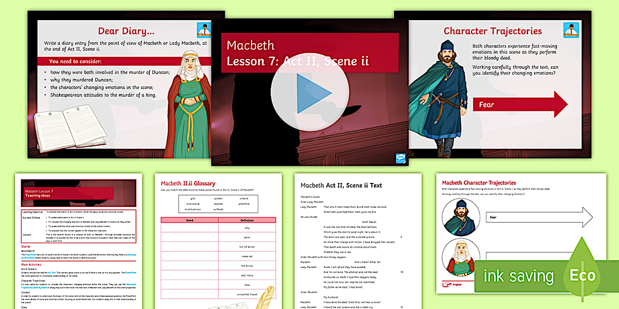 GCSE Macbeth Lesson 7: Act II, Scene ii (teacher made)