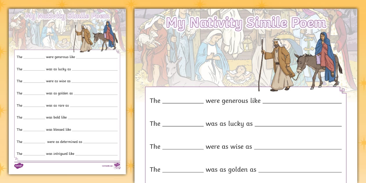 Nativity Simile Poem Template - Twinkl Poem - Twinkl