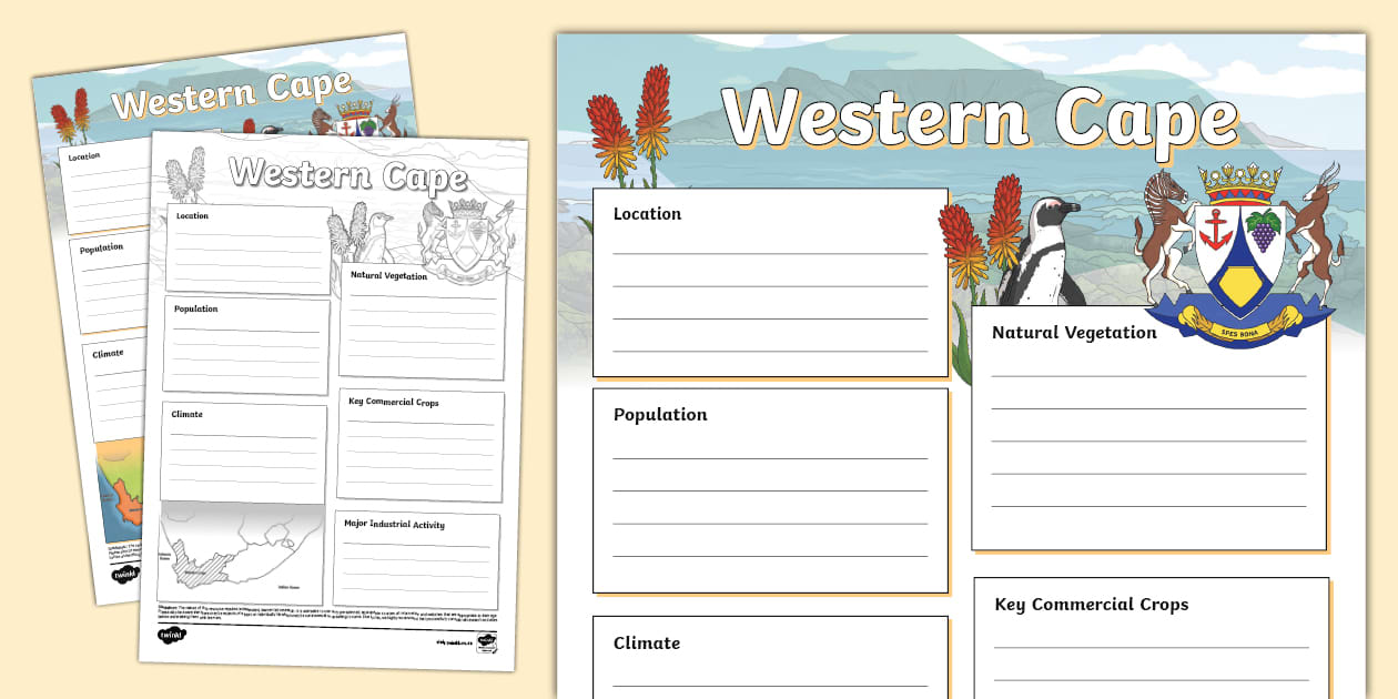 Western Cape Fact File Template (teacher made) - Twinkl