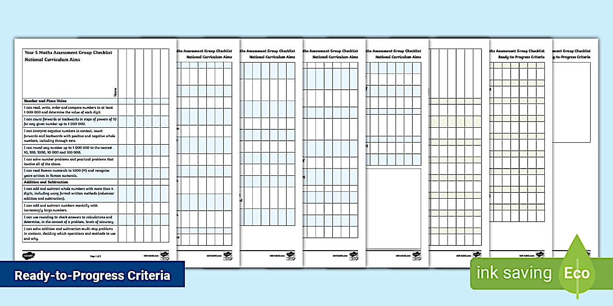 Year 5 Maths Assessment Group Checklist (Teacher-Made)