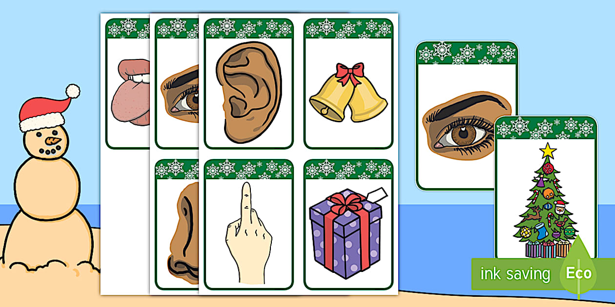 Five Senses Christmas Matching Cards English/Afrikaans