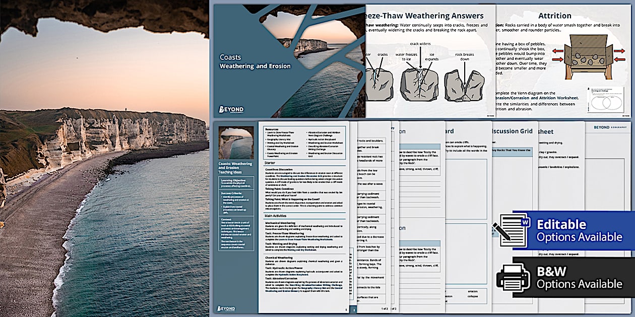 KS3 Coasts Lesson 2: Weathering and Erosion - Twinkl