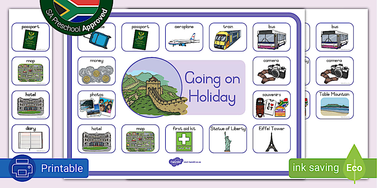 Going on Holiday Communication Mat (teacher made) - Twinkl