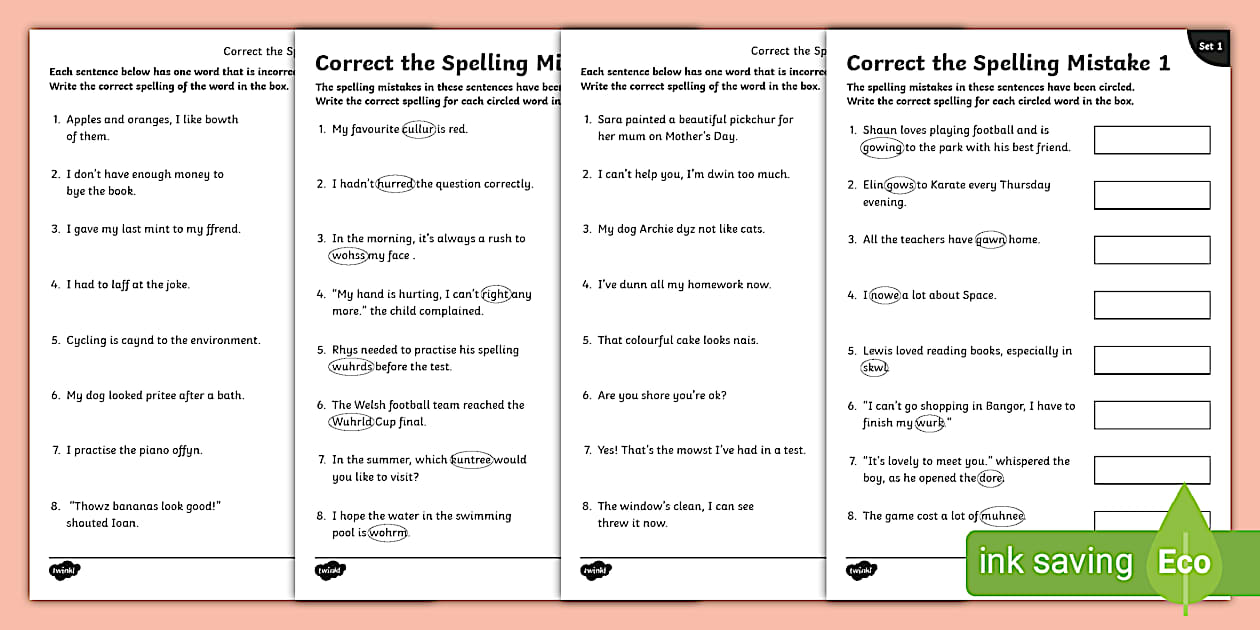 Spelling Practice for Progression Step 3 - Set 1