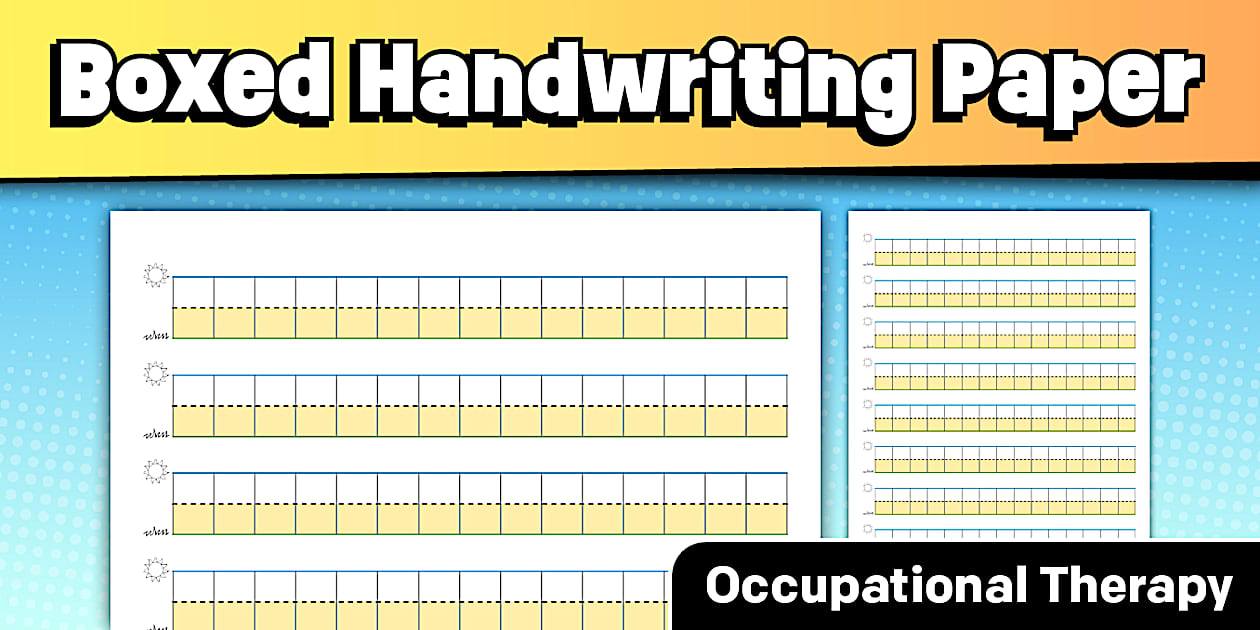 Adaptive Boxed Handwriting Paper for OT: Visual Cue Template