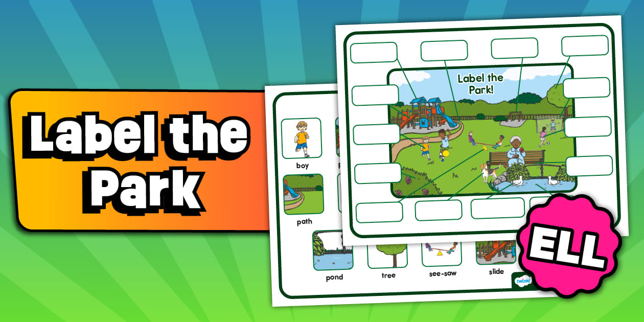 Label the Park: Picture and Word Mat for ELL