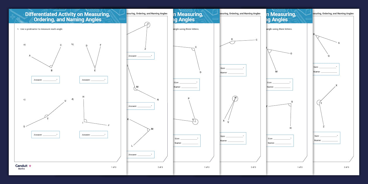 Differentiated Measuring, Ordering, and Naming Angles