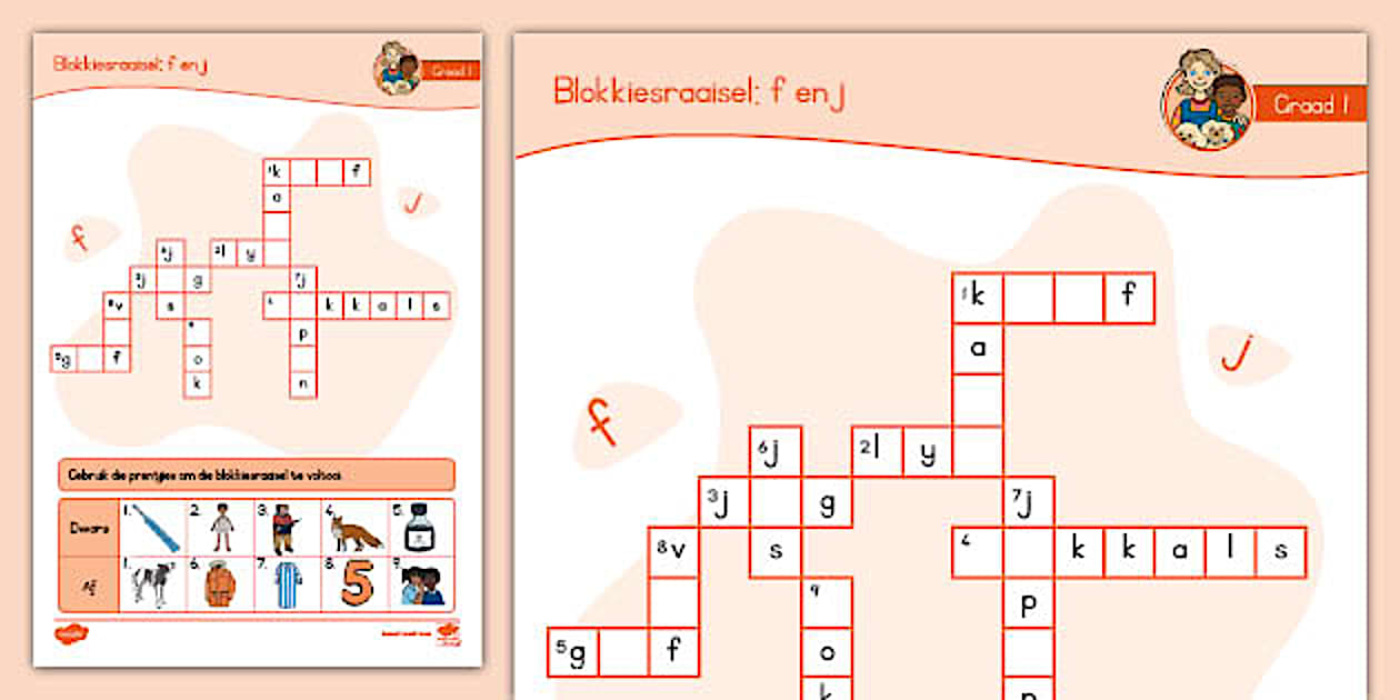 Graad 1 Klanke Blokkiesraaisel f, j (teacher made) - Twinkl