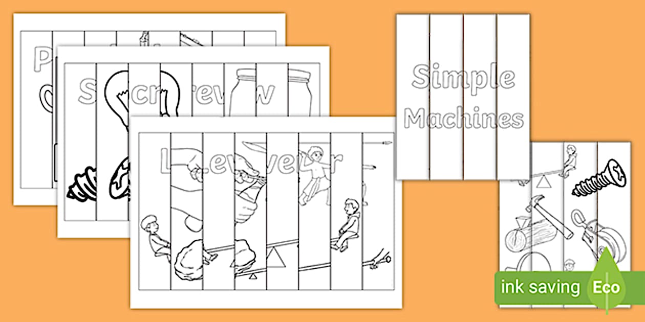 Simple Machines Agamographs Colouring Pages - Twinkl