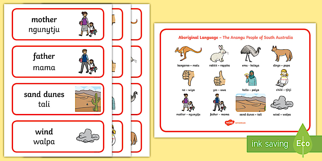 Anangu Aboriginal Language Word Mat and Word Card Resource Pack
