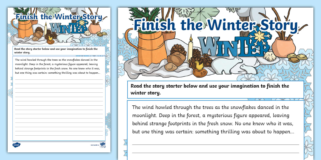 Finish the Winter Story Writing Template (teacher made)