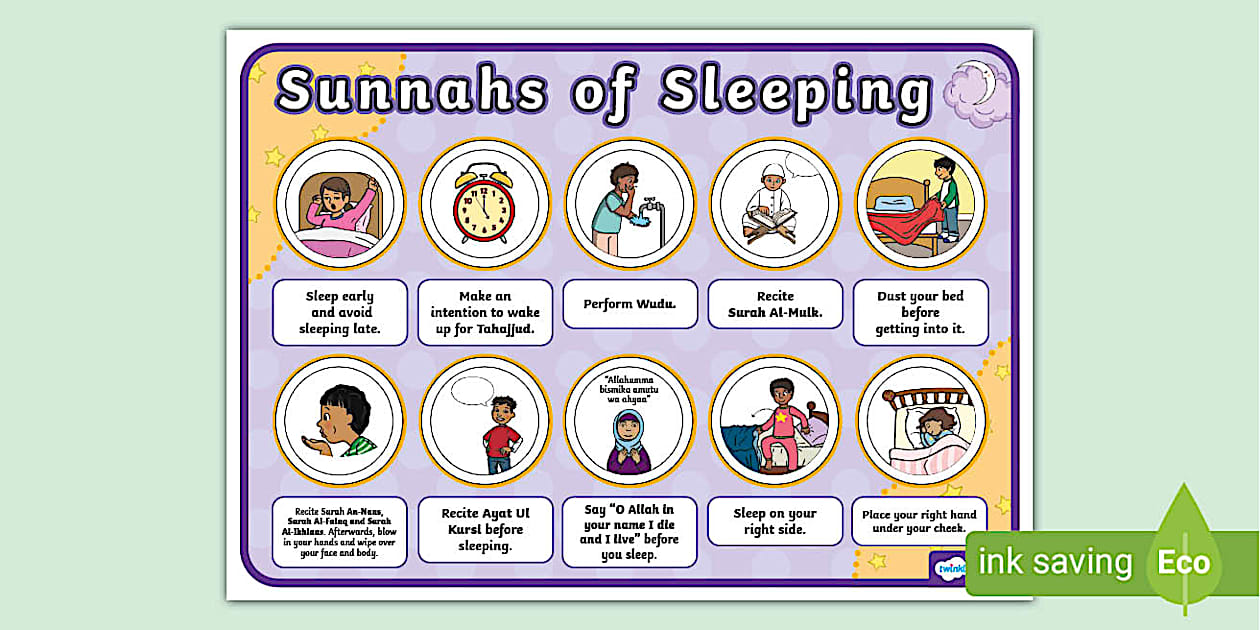 Sunnahs of Sleeping Display Poster (Teacher-Made) - Twinkl