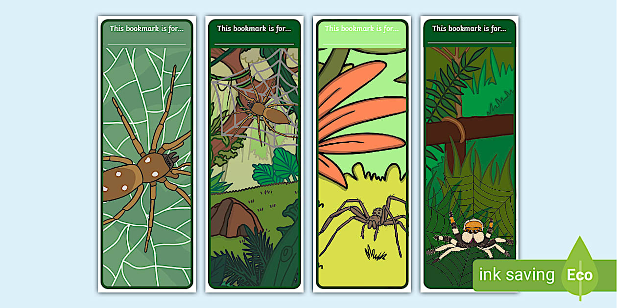 Big Spider Bookmarks (professor feito) - Twinkl