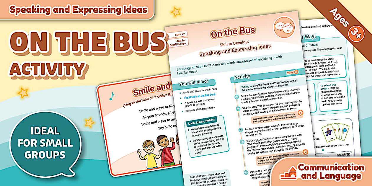 EYFS Communication and Language Activity: Completing Songs