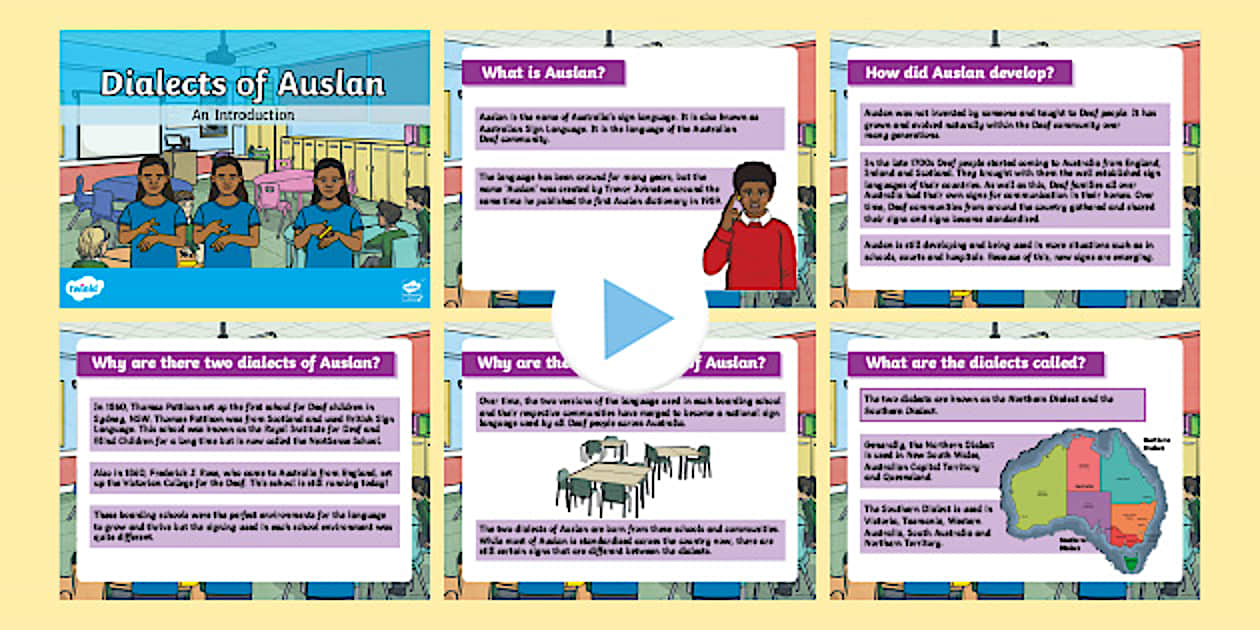 Auslan Dialect PowerPoint | Auslan | Languages - Twinkl