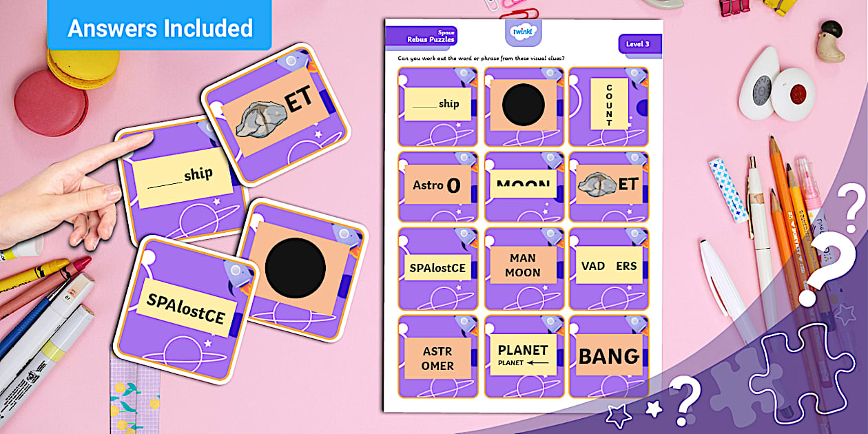 Space-Themed Rebus Puzzles PowerPoint - Twinkl - Kids Puzzle