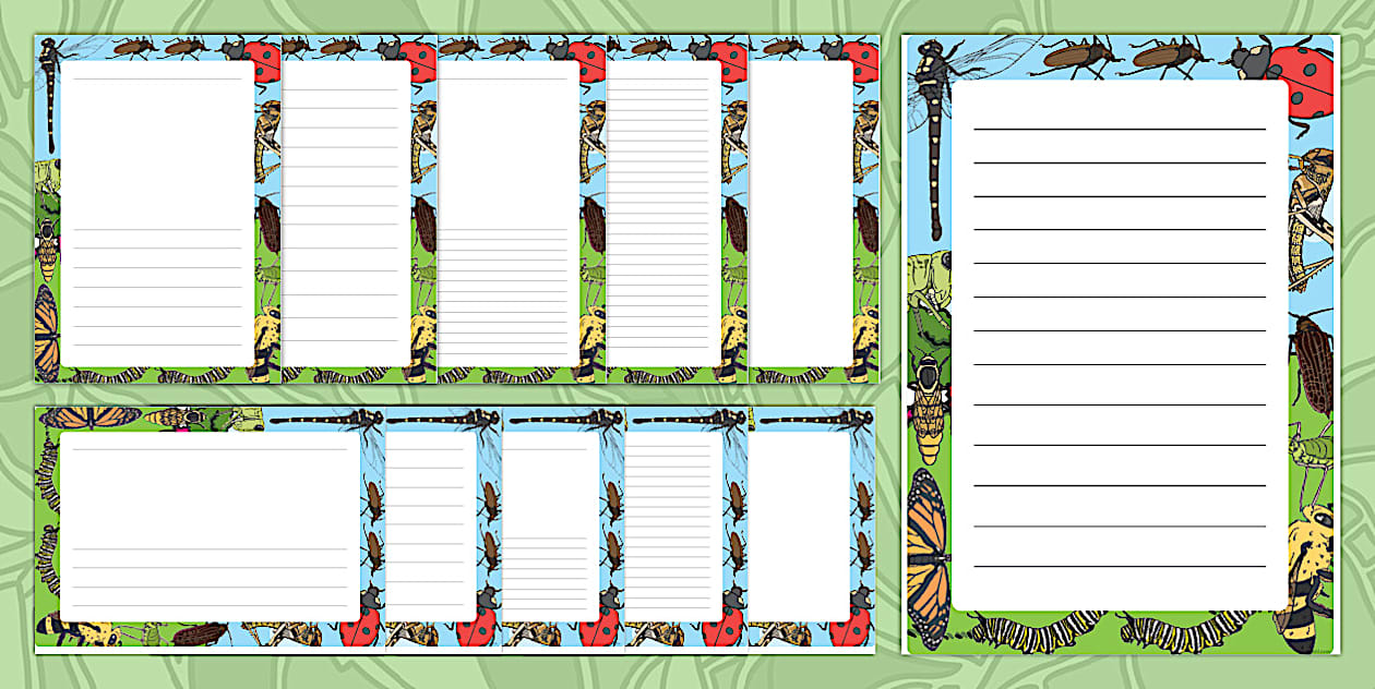 Insect-Themed Page Borders - Twinkl Writing - Twinkl