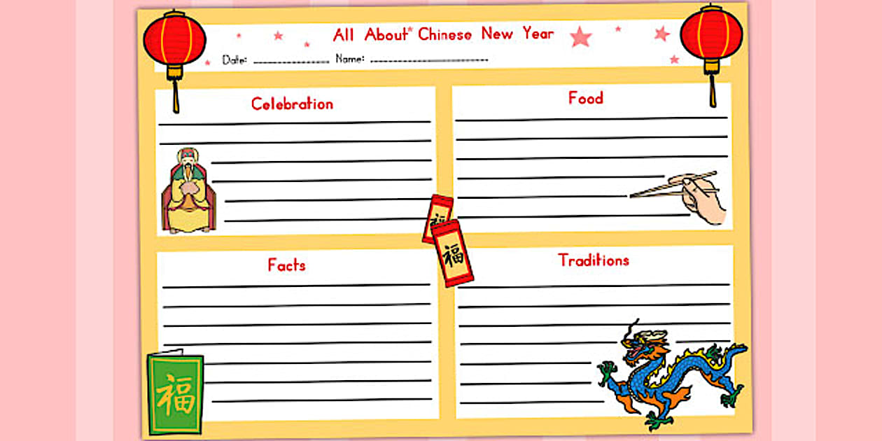 Chinese New Year Writing Frame - Twinkl