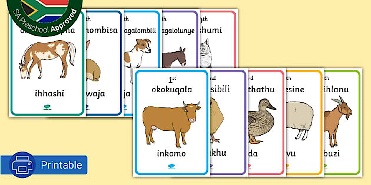 Ordinal Farm Animals - Izilwane Ezijwayelekile Zepulazi