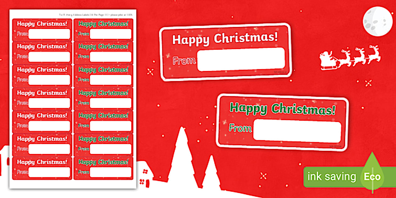Christmas Greetings Labels - Christmas Gift Labels - Twinkl