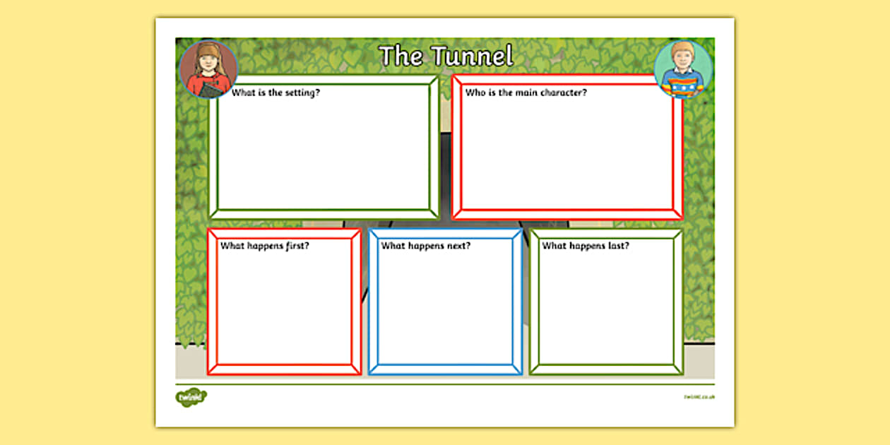 Black and White Book Review Writing Frame to Support Teaching on The Tunnel