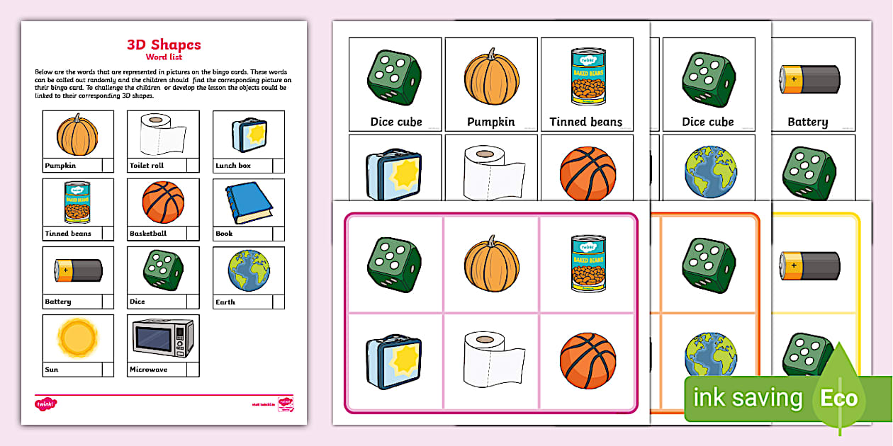 3D Shapes Bingo Game (teacher made) - Twinkl