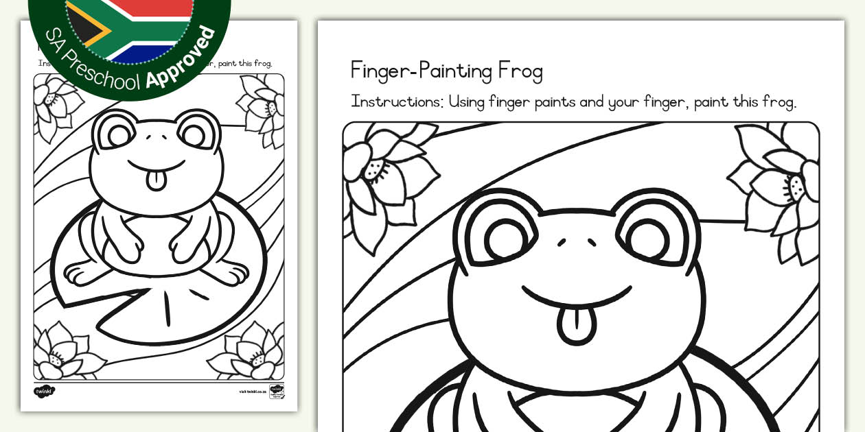 Preschool Creative Arts - Fingerpainting - Frog - Twinkl