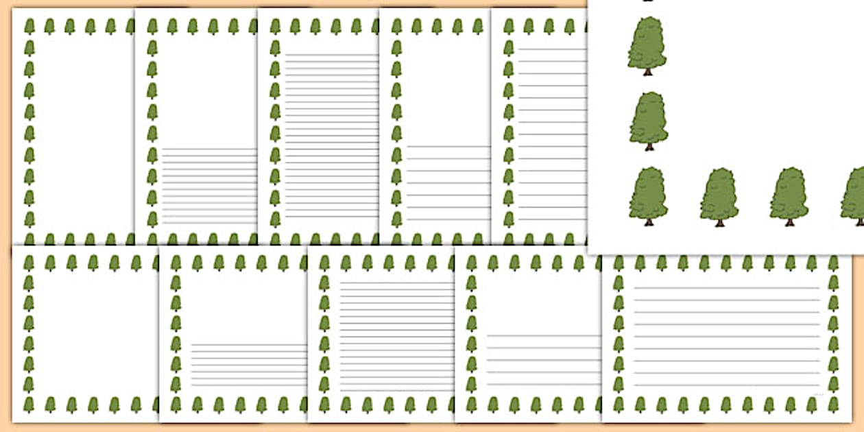 Editable Horse Chestnut Tree Themed Page Borders - Twinkl