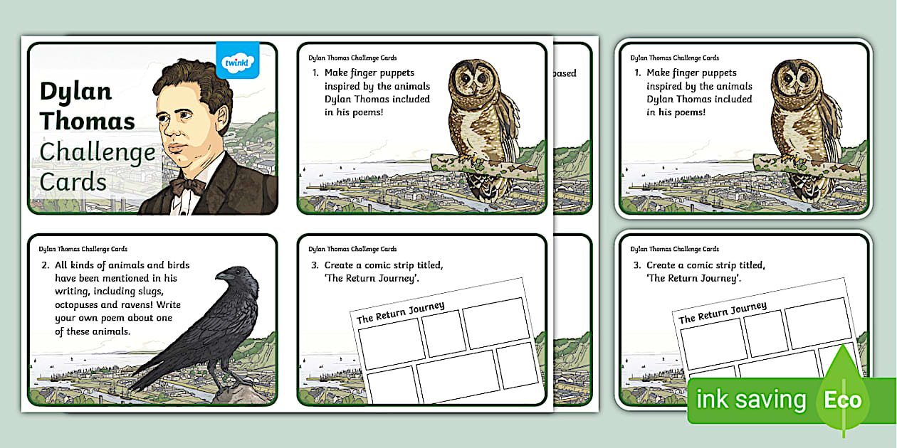 Dylan Thomas Day Challenge Cards