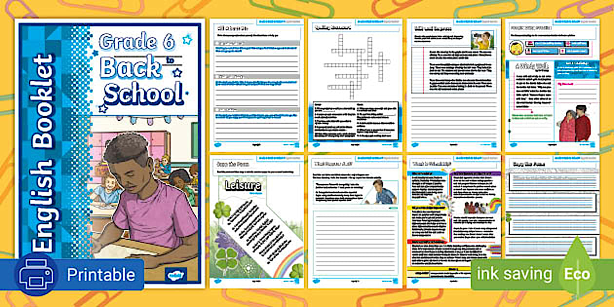 Grade 6 Back to School English Booklet (teacher made)
