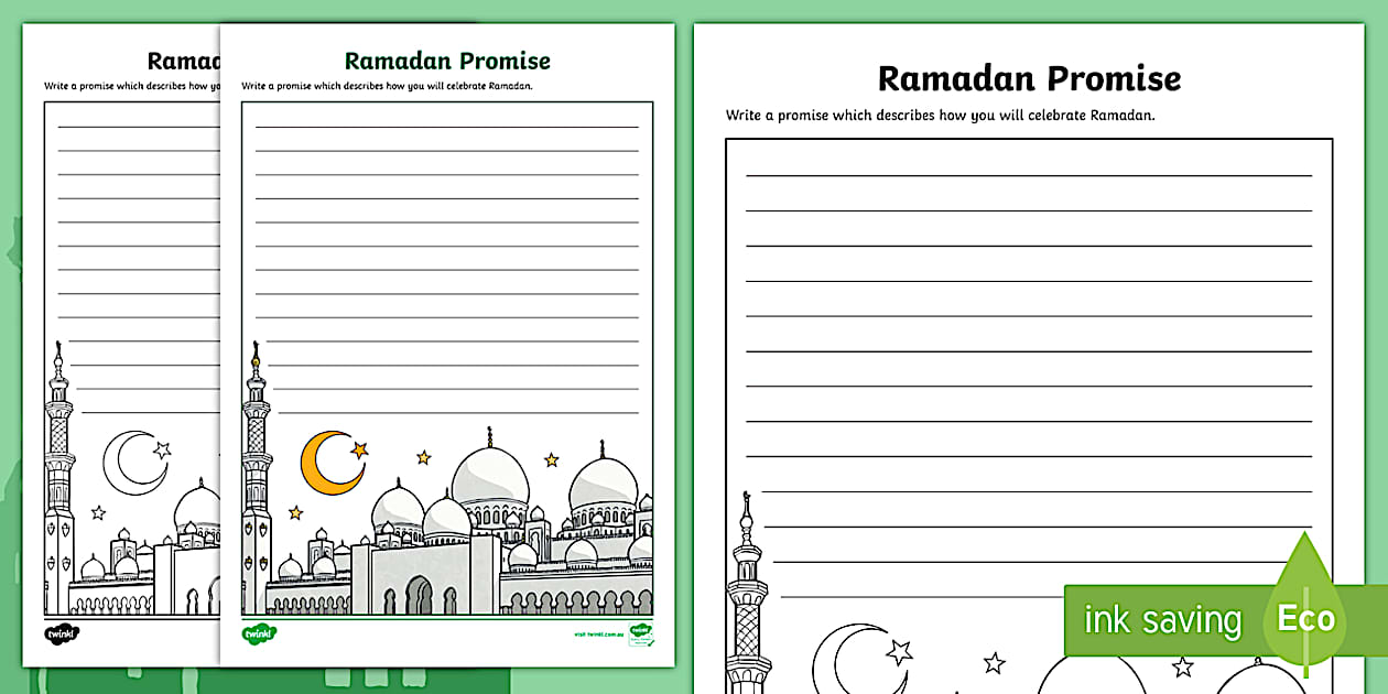 Ramadan Promise Worksheet (teacher made) - Twinkl