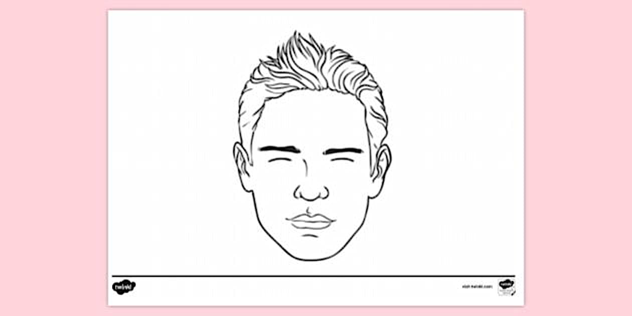 Male Face Template Colouring Sheet | Colouring Sheets