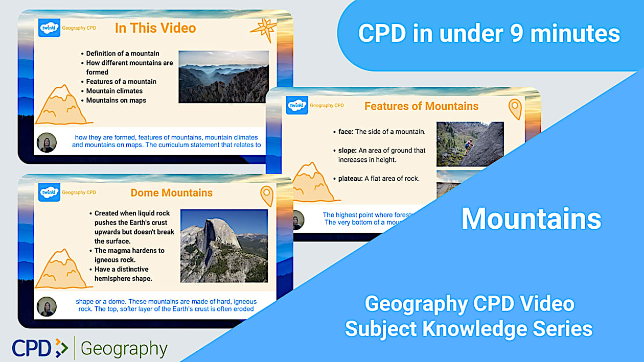 Physical Geography CPD Mountains (teacher made) - Twinkl