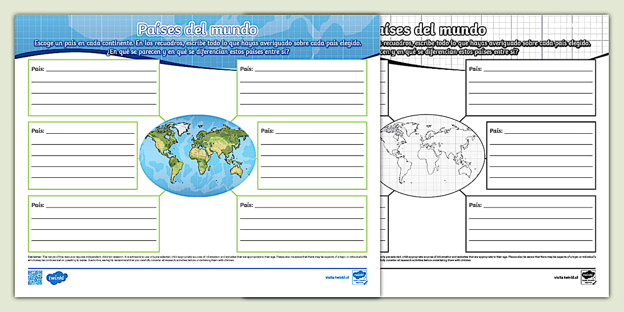 Mapa Mental: Países del Mundo