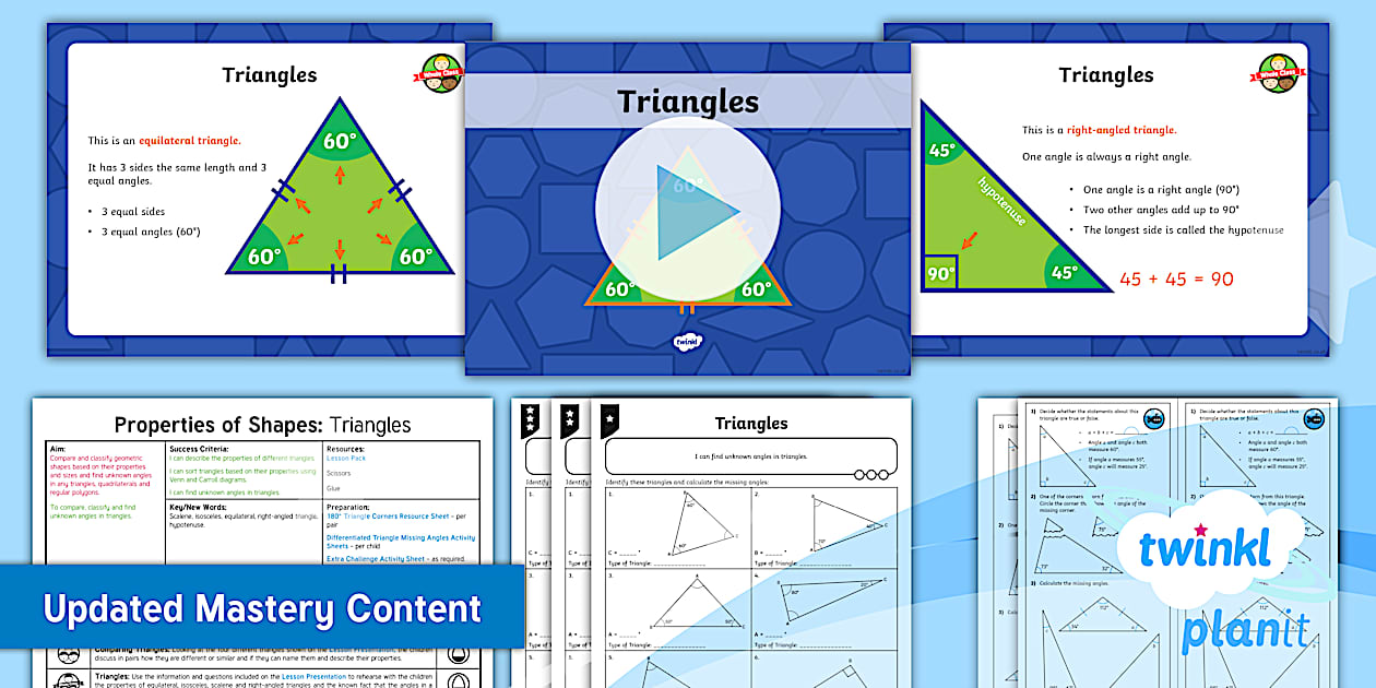 Y6 White Rose Compatible lesson on angles in a triangle.