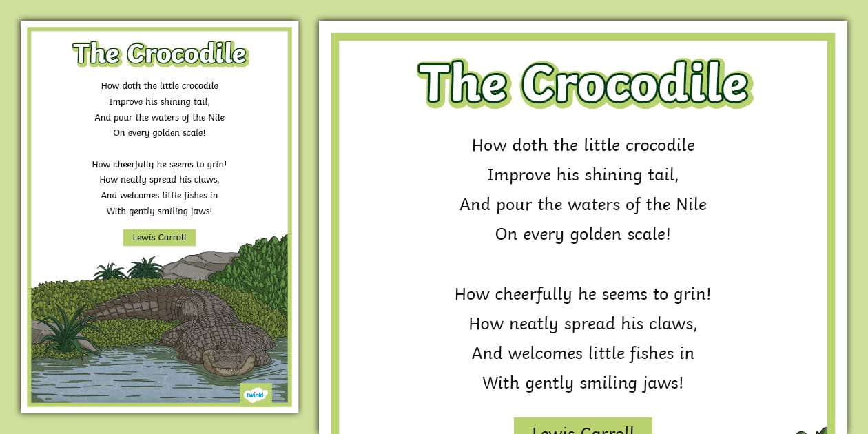 Lewis Carroll Poems | The Crocodile | Display Poster