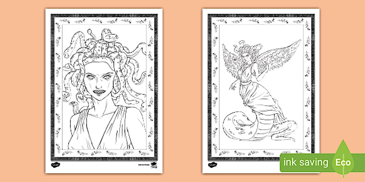 Medusa Colouring (teacher made) - Twinkl