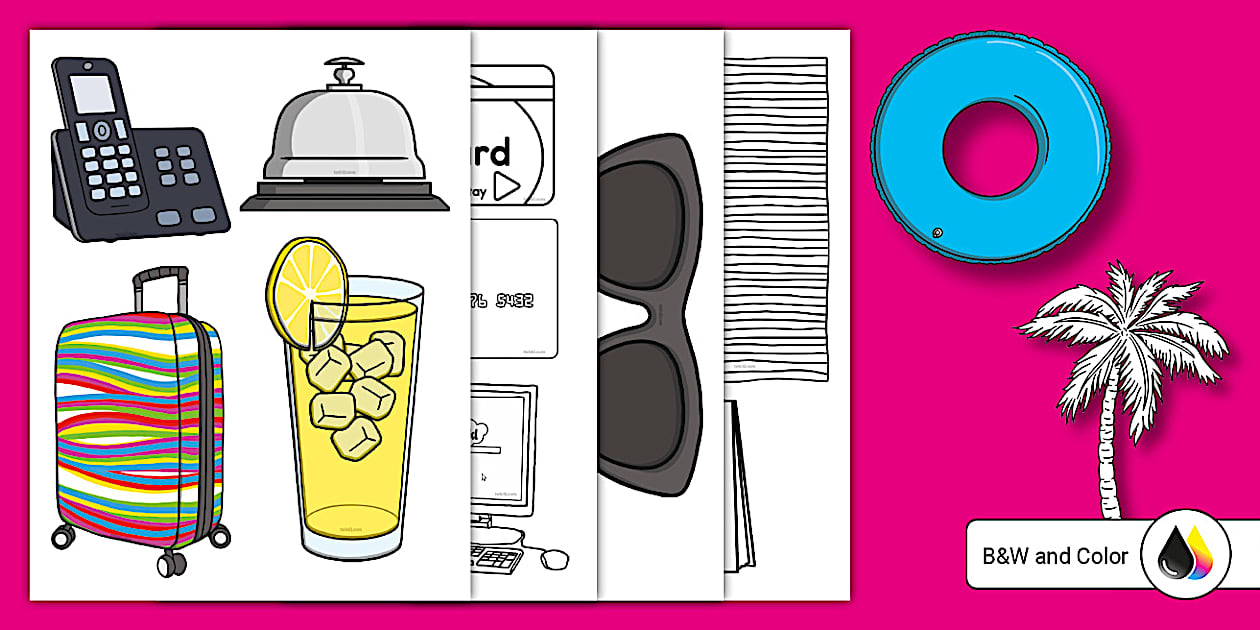 Tropical Hotel Dramatic Play Cutouts (teacher made) - Twinkl