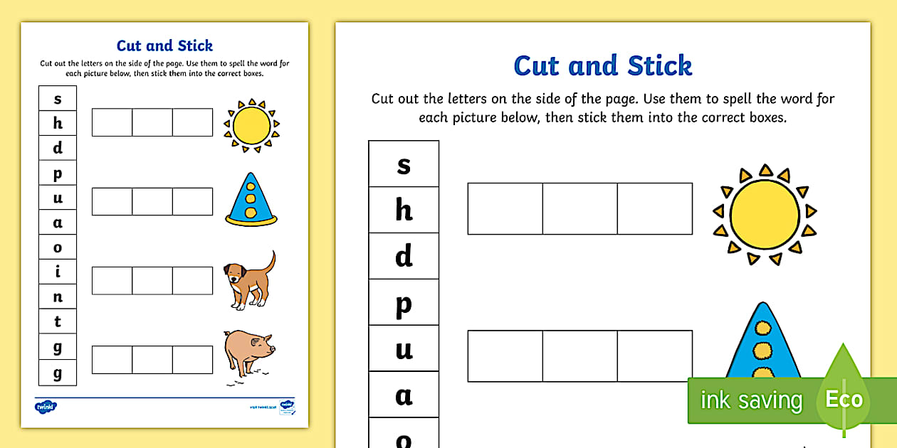 CVC Cut and Paste PDF | Twinkl (teacher made) - Twinkl
