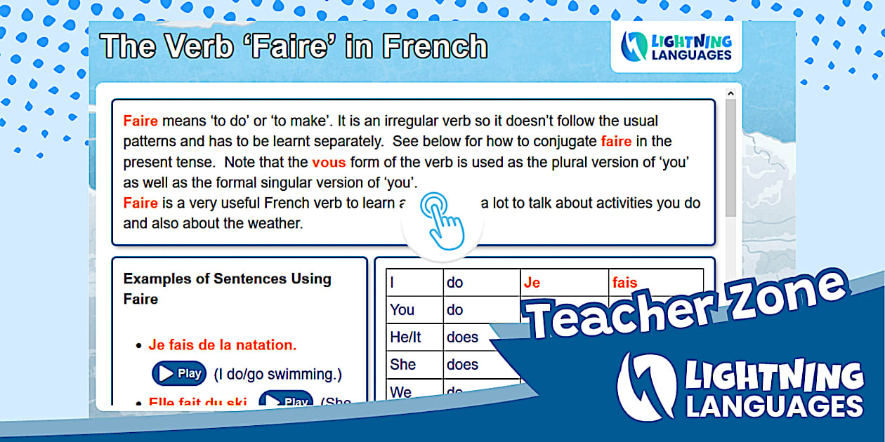 👉 Lightning Languages | French | Go Guide | The Verb 'Faire'