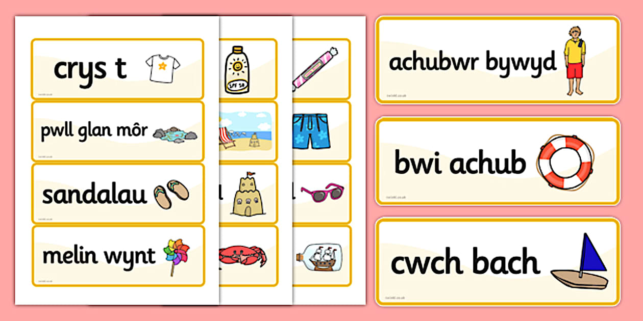 Teacher-made Wales Seaside Word Cards | Twinkl Resources