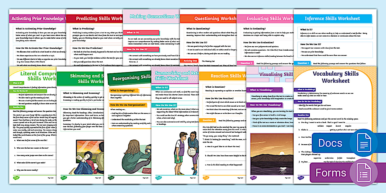 Reading Comprehension Skills Worksheets: All In One Ultimate Pack (Year ...