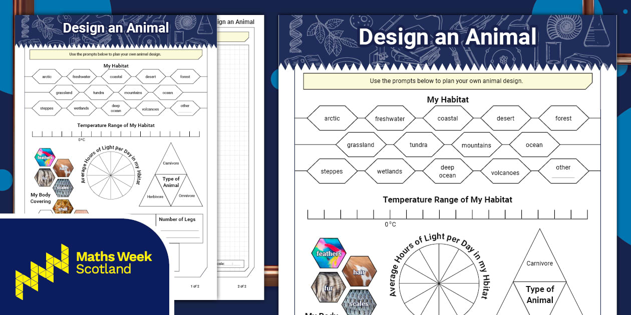 Maths Week Scotland: Animal Design Activity Sheet - Twinkl