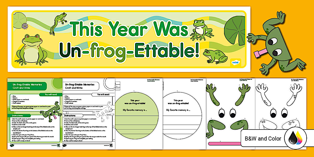 This Year Was Un-frog-Ettable! End of Year Bulletin Board Pack