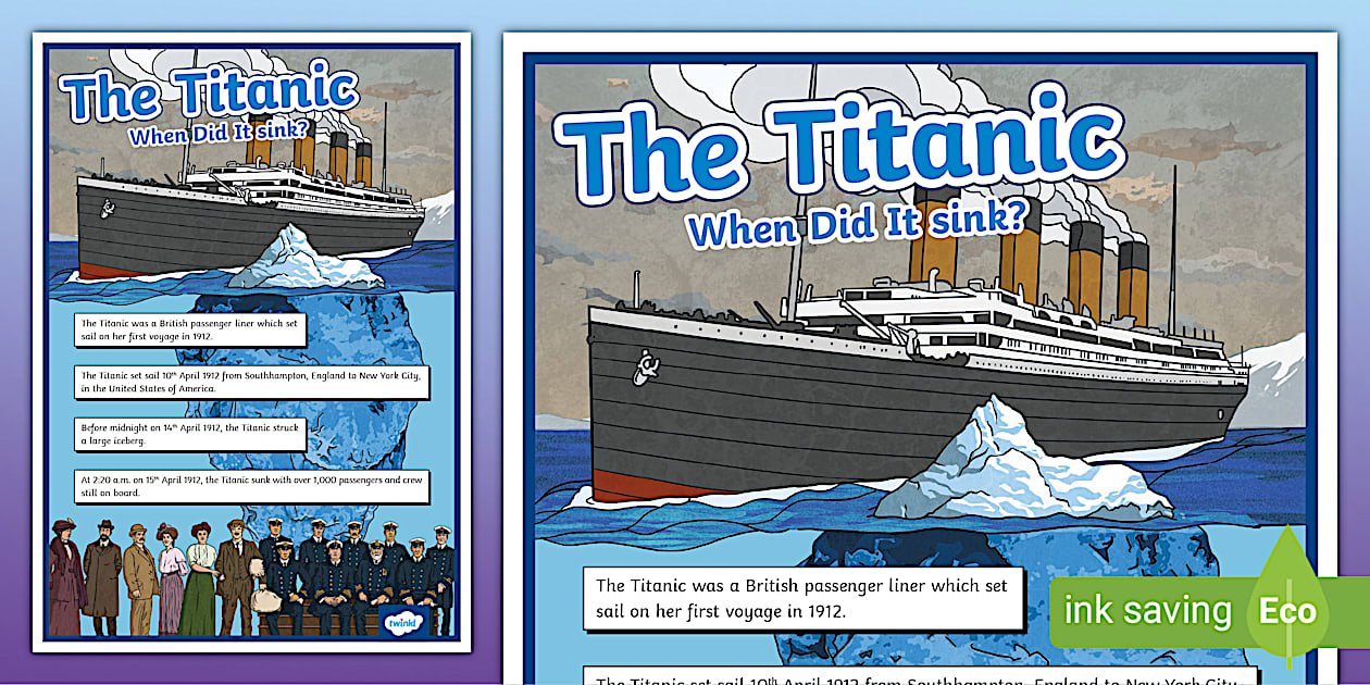 Date the Titanic Sunk Display Poster (teacher made) - Twinkl