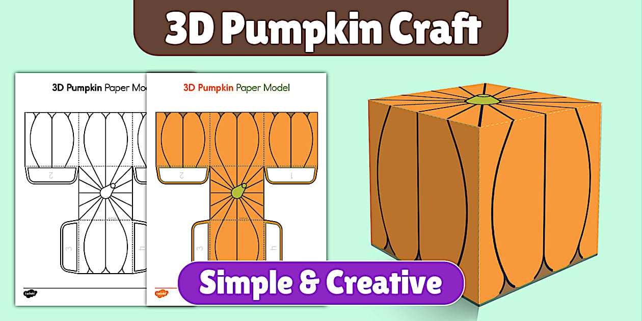 3D Pumpkin Paper Craft | Halloween | Twinkl (teacher made)